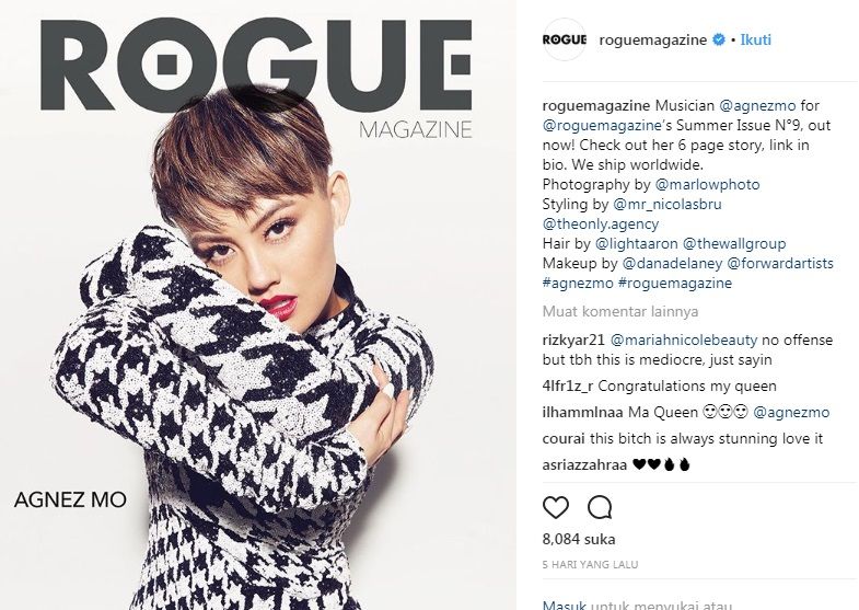 Agnez Mo Jadi Model Sampul Majalah Internasional Rogue Agnez Mo Jadi Model Sampul Majalah Internasional Rogue