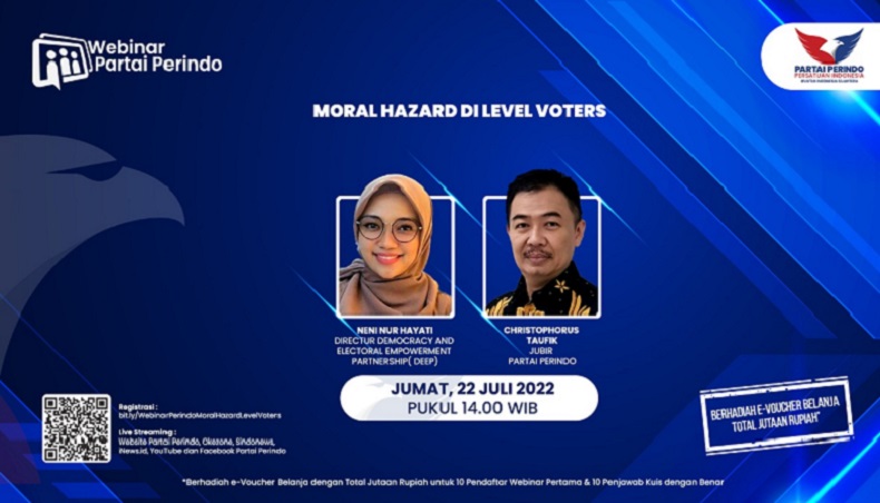 Besok, Webinar Partai Perindo Bongkar Habis soal Moral Hazard Politik Uang di Level Voters