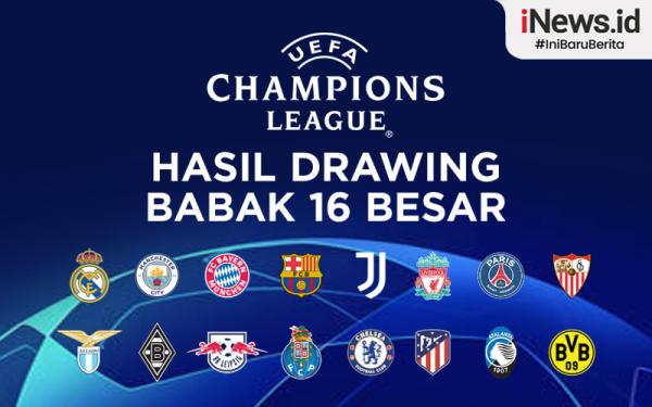 Infografis Hasil Drawing Babak 16 Besar Liga Champions: Barcelona Jumpa PSG