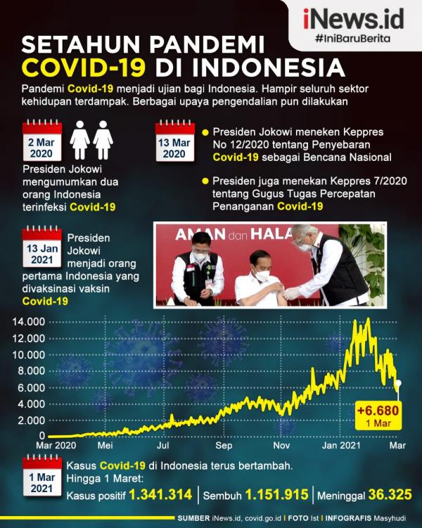Infografis Setahun Pandemi Covid-19 di Indonesia Infografis Setahun Pandemi Covid-19 di Indonesia