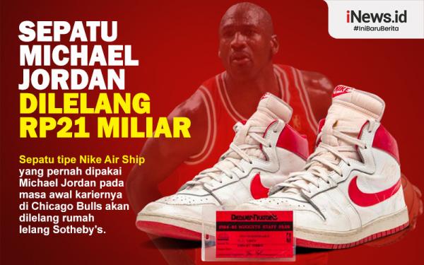 Infografis Sepatu Michael Jordan Dilelang Rp21 Miliar