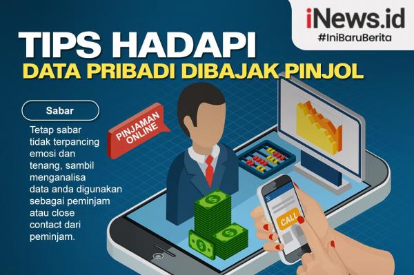 Infografis Tips Hadapi Data Pribadi Dibajak Pinjol