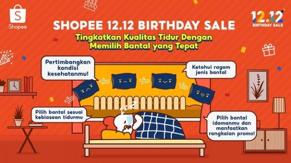 Tidur Makin Berkualitas dengan Bantal Pilihan di Shopee 12.12 Birthday Sale
