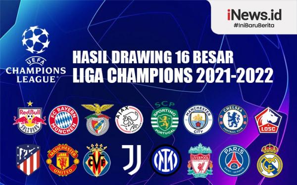 Infografis Hasil Drawing 16 Besar Liga Champions 2021-2022
