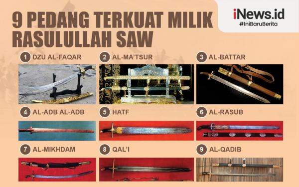 Infografis 9 Pedang Terkuat Milik Rasulullah SAW