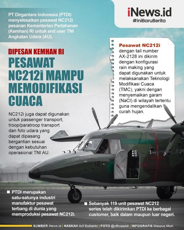Canggih, PTDI Selesaikan Pesawat NC212i Pesanan Kemhan RI, Mampu Memodifikasi Cuaca