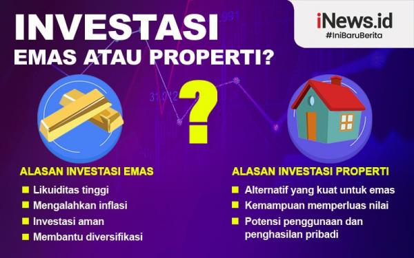 Infografis Investasi Emas atau Properti?