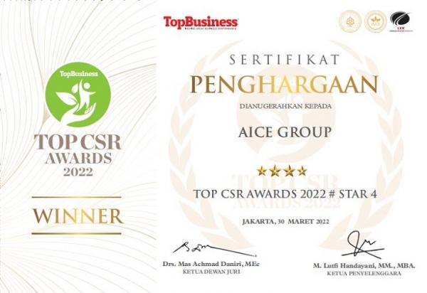 AICE Raih Penghargaan TOP CSR Awards Dua Tahun Berturut