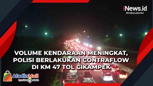 Volume Kendaraan Meningkat, Polisi Berlakukan Contraflow di KM 47 Tol Cikampek