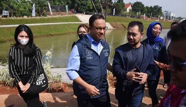 Gubernur Anies Resmikan Ruang Limpah Sungai Brigif yang Tampung 300.000 Meter Kubik Air