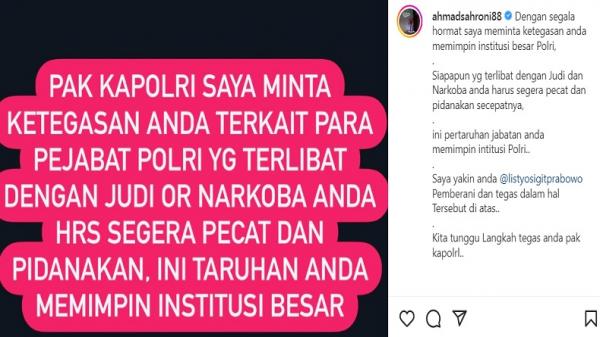 Ahmad Sahroni Minta Kapolri Pecat Anggota Terlibat Judi dan Narkoba ... Ahmad Sahroni Minta Kapolri Pecat Anggota Terlibat Judi dan Narkoba ...