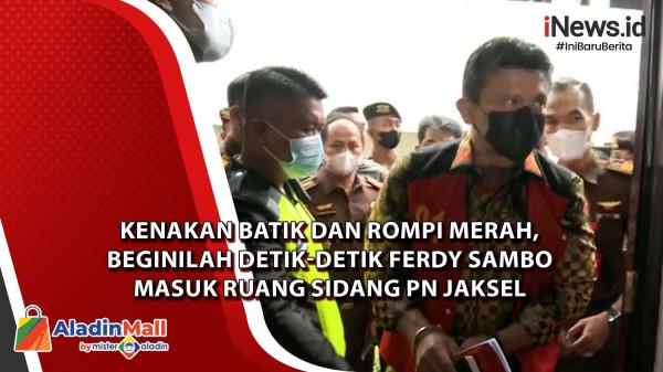 Kenakan Batik dan Rompi Merah, Beginilah Detik-Detik Ferdy Sambo Masuk Ruang Sidang PN Jaksel
