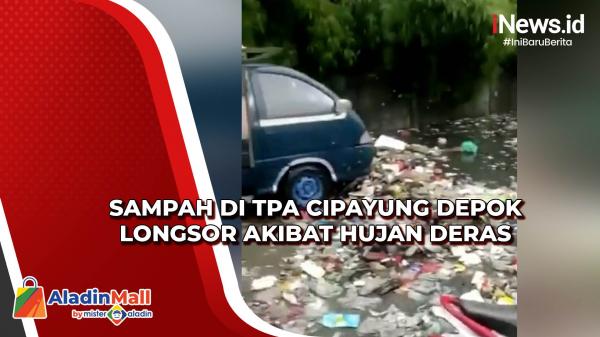 Sampah di TPA Cipayung Depok Longsor akibat Hujan Deras