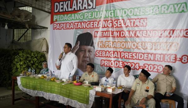 Dinilai Mampu Lanjutkan Perjuangan Presiden Jokowi, Pedagang di Tangsel Deklarasi Dukung Prabowo