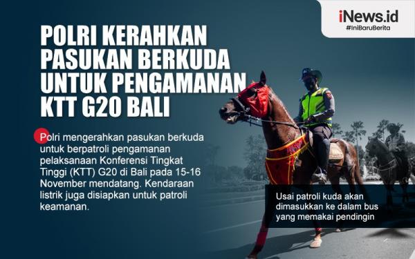 Infografis Polri Kerahkan Pasukan Berkuda untuk Patroli Pengamanan KTT G20 Bali