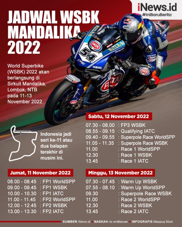 Infografis Jadwal WSBK Mandalika 2022