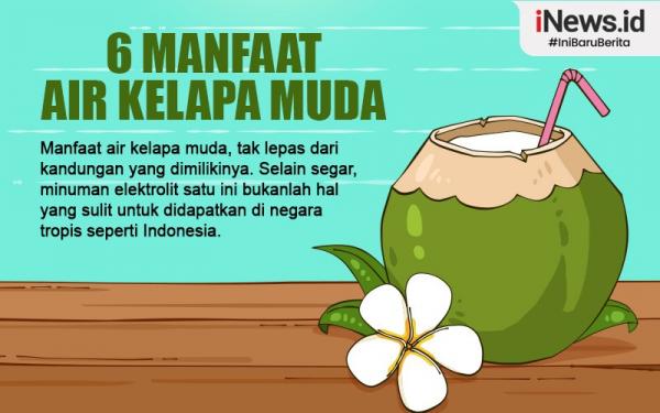 Infografis 6 Manfaat Air Kelapa Muda, Bisa Percantik Kulit hingga Turunkan Berat Badan