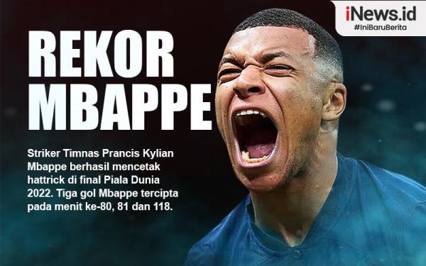Infografis Kylian Mbappe Cetak Rekor usai Bikin Hattrick di Final Piala Dunia 2022