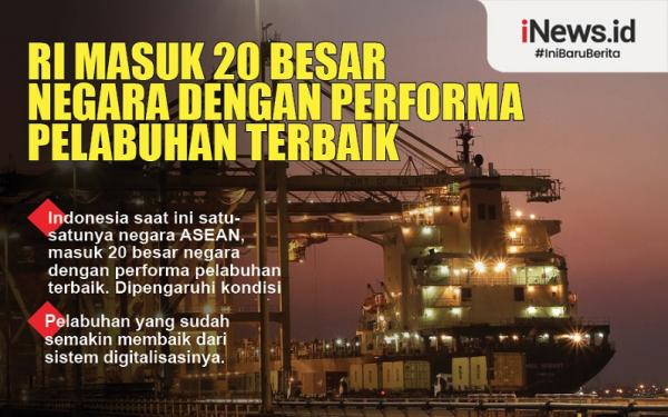 Infografis RI Masuk 20 Besar Negara dengan Performa Pelabuhan Terbaik