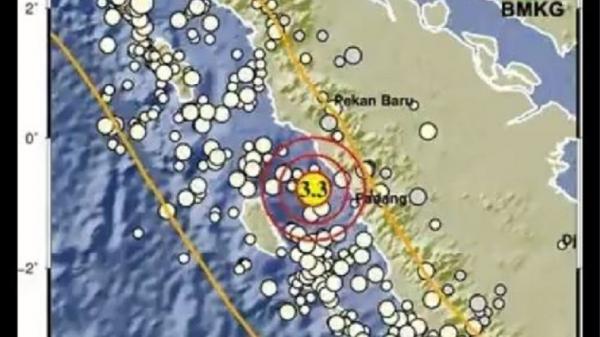 Gempa Terkini Magnitudo 3,3, Guncang Pariaman Sabtu Pagi Ini