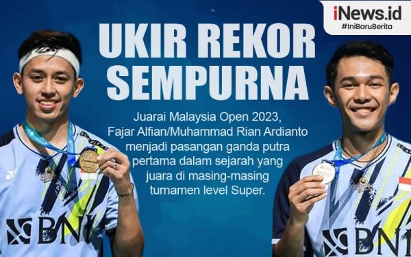 Infografis Fajar/Rian Ukir Rekor Sempurna usai Juara Malaysia Open 2023