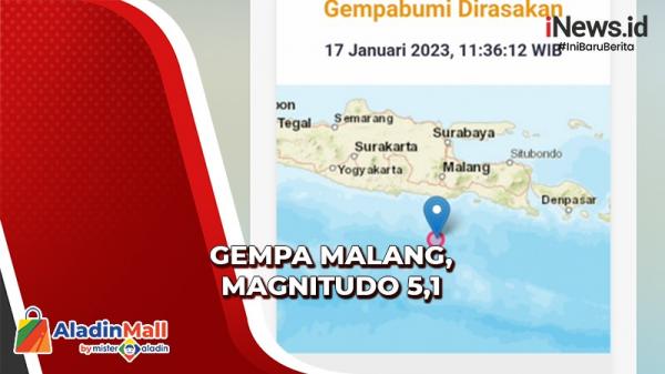 Gempa Terkini Magnitudo 5,1 Guncang Malang Jatim