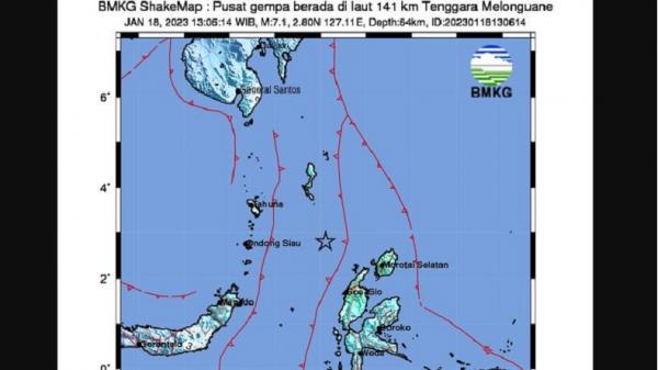 Gempa Bumi Melonguane M7,1 Terasa di Seluruh Wilayah Sulut, hingga Gorontalo dan Malut