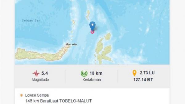 Gempa Terkini M5,4 Guncang Tobelo Maluku Utara, BMKG : Tak Berpotensi ...