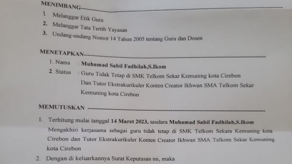 Diduga gegara Kritik Ridwan Kamil di Medsos, Guru asal Cirebon Dipecat Diduga gegara Kritik Ridwan Kamil di Medsos, Guru asal Cirebon Dipecat