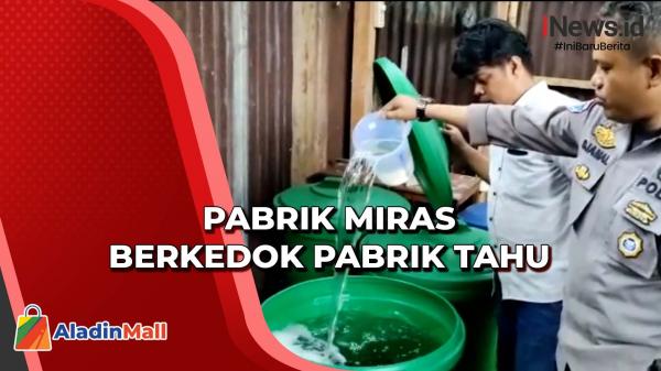 Polisi Gerebek Pabrik Miras Berkedok Rumah Produksi Tahu di Maros