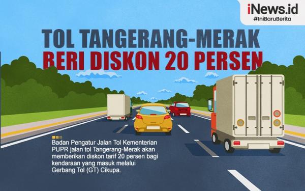 Infografis Tol Tangerang-Merak Beri Diskon 20 Persen