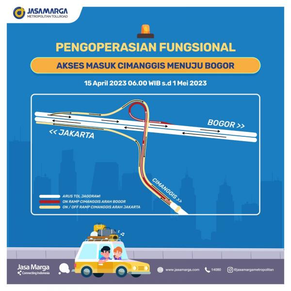 Jelang Arus Mudik Lebaran, Jasa Marga Operasikan Akses Masuk Cimanggis Arah Bogor di Tol ...