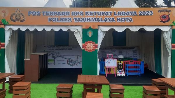 Ada Tempat Main Anak dan Ngopi Gratis di Posko Mudik Gentong Tasikmalaya