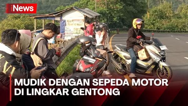 Pemudik Motor Menepi Nikmati Pemandangan Lingkar Gentong yang Indah