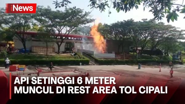 Semburan Api Muncul di Galian Air Rest Area Tol Cipali