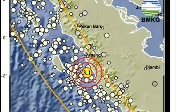 Info BMKG Gempa Terkini M 3,1 di Pesisir Selatan, Berpusat di Laut