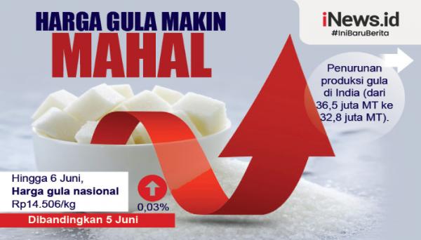 Infografis Harga Gula Makin Mahal