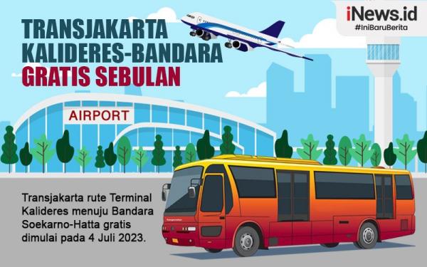 Infografis Bus Transjakarta Rute Terminal Kalideres-Bandara Soetta Gratis Sebulan Mulai 4 Juli 2023