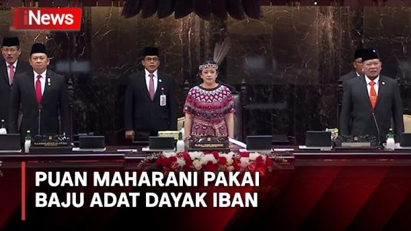 Momen Puan Maharani Pakai Baju Adat Dayak Iban Hadiri Sidang Tahunan di DPR