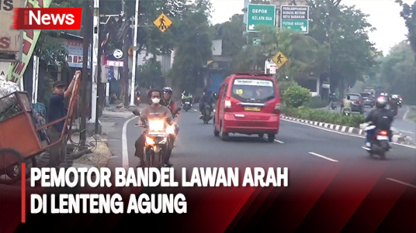 Pemotor Bandel Kembali Lawan Arah di Lenteng Agung