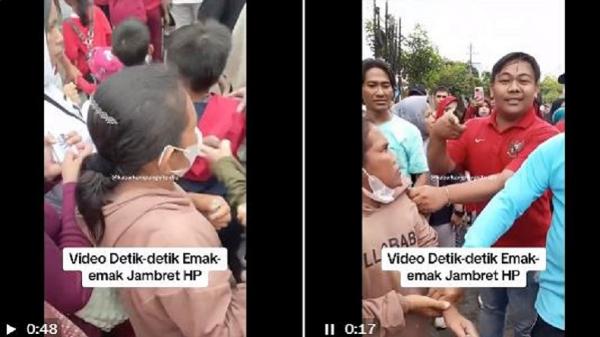 Viral Detik-Detik Emak-Emak Tertangkap Basah Mencopet di Kerumunan, Diintai Warga 2 Jam