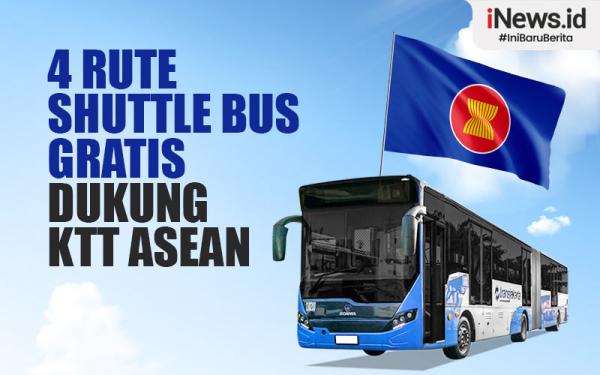 Infografis Transjakarta Sediakan 4 Rute Shuttle Bus Gratis Dukung KTT ASEAN