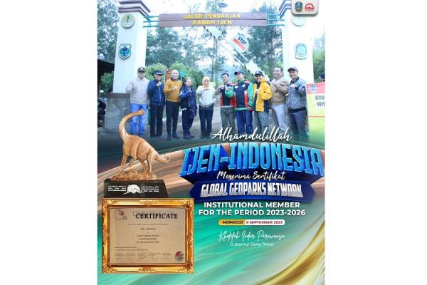 Geopark Ijen Resmi Jadi UNESCO Global Geopark, Kekayaan Alam Jatim Mendunia