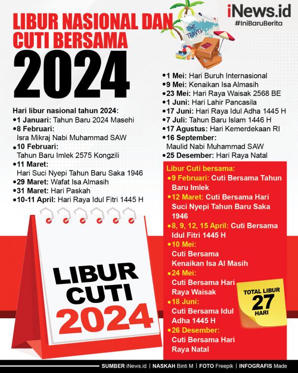 Infografis Libur Nasional dan Cuti Bersama 2024