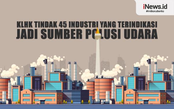 Infografis KLHK Tindak 45 Industri yang Terindikasi Jadi Sumber Polusi Udara