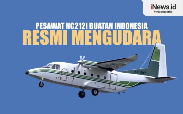 Infografis Pesawat NC212i Buatan Indonesia Resmi Mengudara