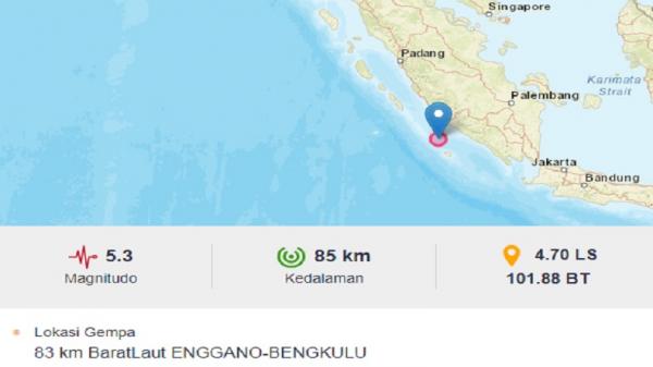 Gempa Bumi Dangkal M5,3 di Enggano Bengkulu, Ini Analisis BMKG