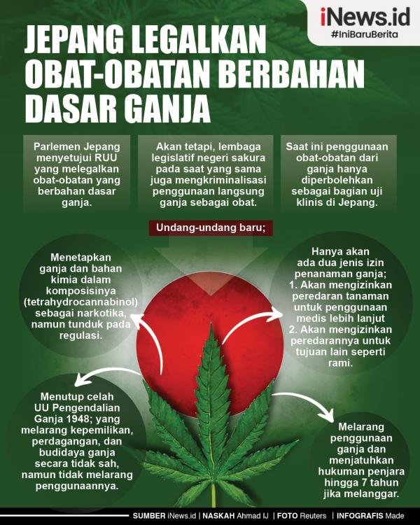 Infografis Jepang Legalkan Obat-obatan Berbahan Dasar Ganja