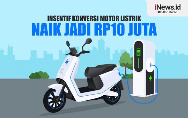 Infografis Insentif Konversi Motor Listrik Naik Jadi Rp10 Juta