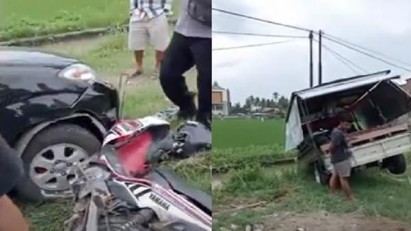 Kecelakaan Mobil Tabrak Pikap dan Motor di Polman, 1 Orang Tewas